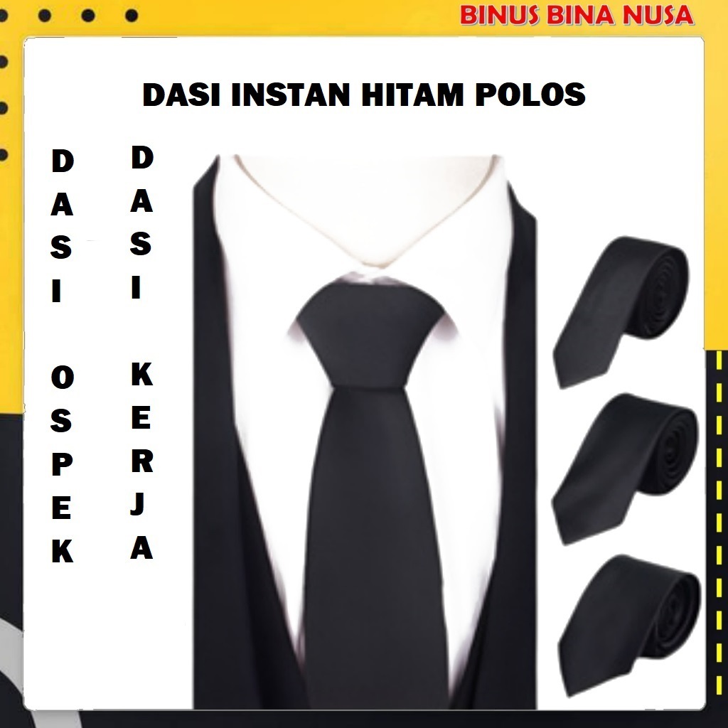 Jual DASI HITAM POLOS INSTAN / DASI KERJA / BAHAN BAGUS ( Ada Harga Ada ...