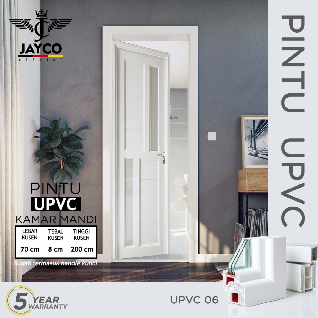 Jual Pintu UPVC Glassy Pintu Kamar Mandi Kaca 70 cm x 200 cm | Shopee Indonesia