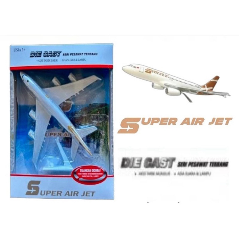 Jual 95 DIE CAST MINIATUR PESAWAT SUPER AIR JET LAMPU MUSIC & PULL BACK ...