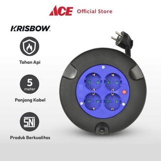 Jual Ace Krisbow 5 mtr Kabel Roll Kf Bg Cable Reel Terminal Colokan ...