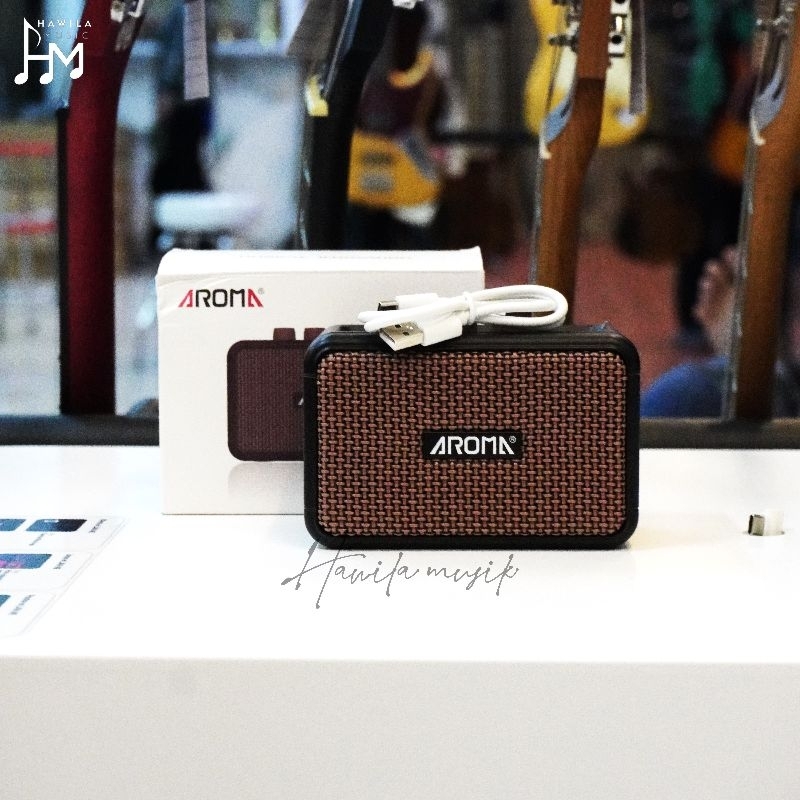 Jual Ampli Gitar Mini Aroma AG04 Mini Amplifier Gitar Aroma AG 04 Rechargeable Speaker With ...