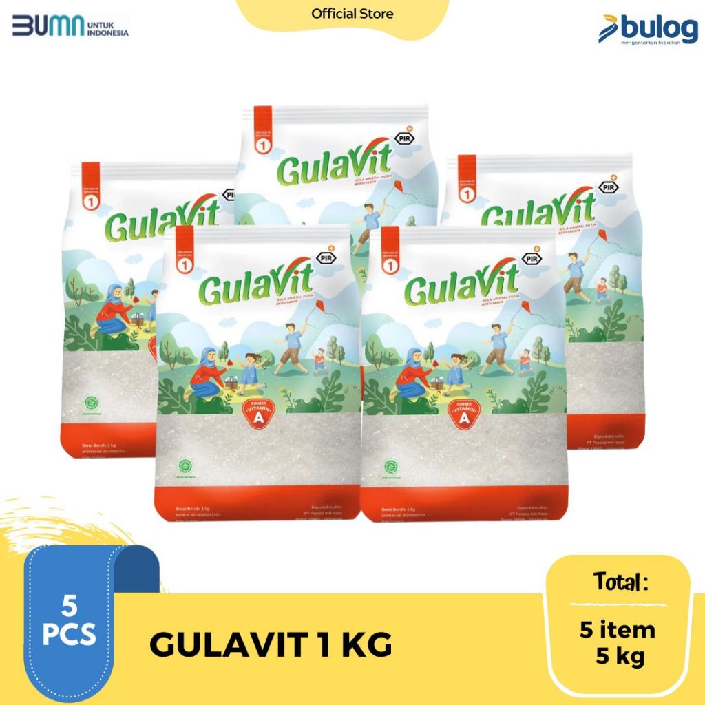 Jual BULOG - 5 pack Gula Gulavit kemasan 1 kg | Shopee Indonesia