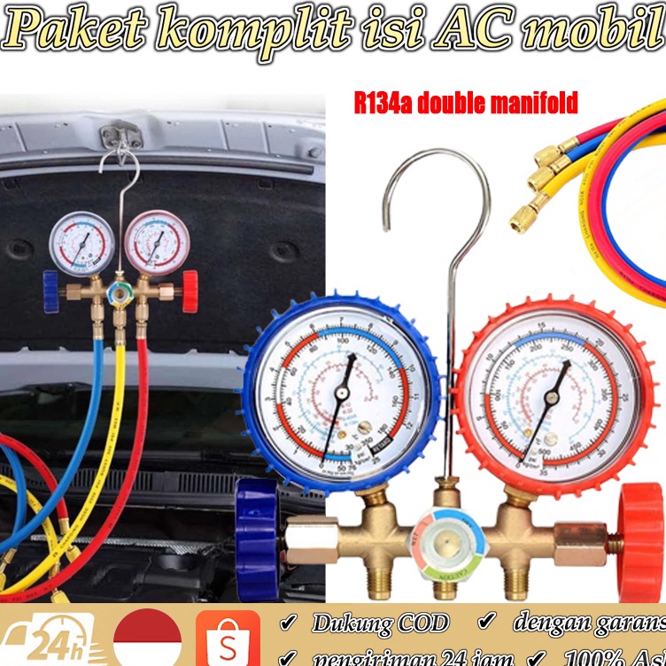 Jual Ready yacod Paket Komplit Isi AC Mobil R134a Double Manifold Paket ...