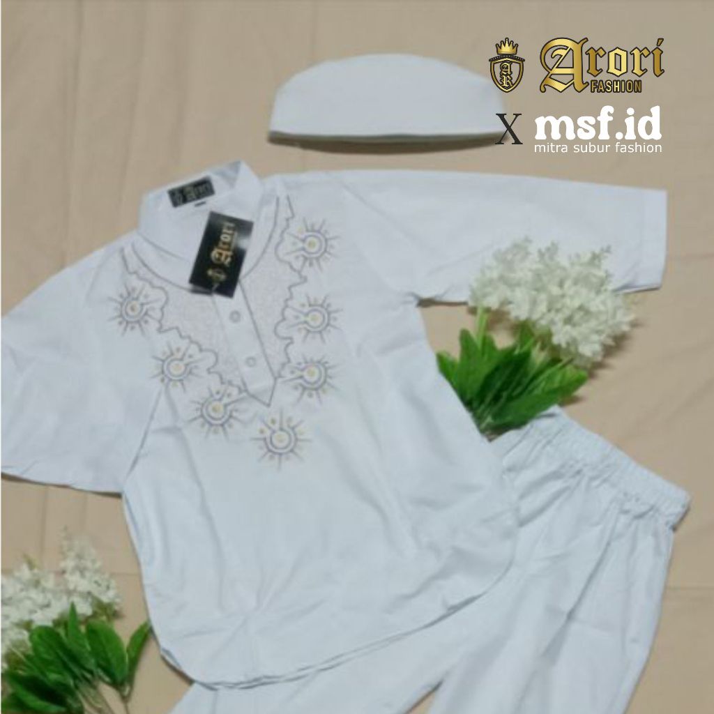 Jual Baju Koko Putih Anak Laki Laki Motif Bordir Usia 4-12 Tahun By ...