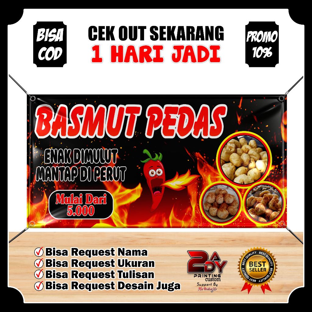 Jual Spanduk Basmut Basreng Imut / Banner Basreng Ukuran 100 X 50 ...
