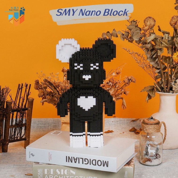 Jual KODE A3E SMY Nano Block violent Bear Black White New Bricks ...