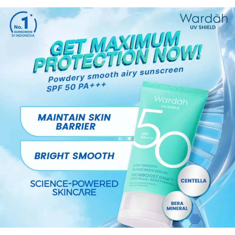 Jual WARDAH UV Shield Airy Smooth Sunscreen Serum SPF 50 PA ++++ 40 ml ...