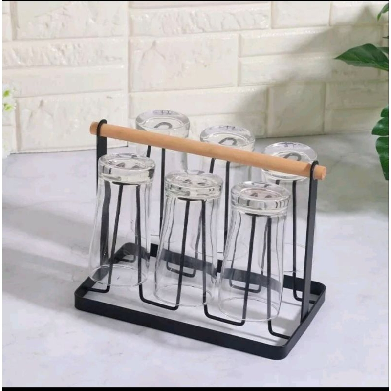 Jual Rak Gelas Organizer Besi Cup Holder Tempat Cangkir Tempat Gelas Gantungan Gelas Rak Dapur ...
