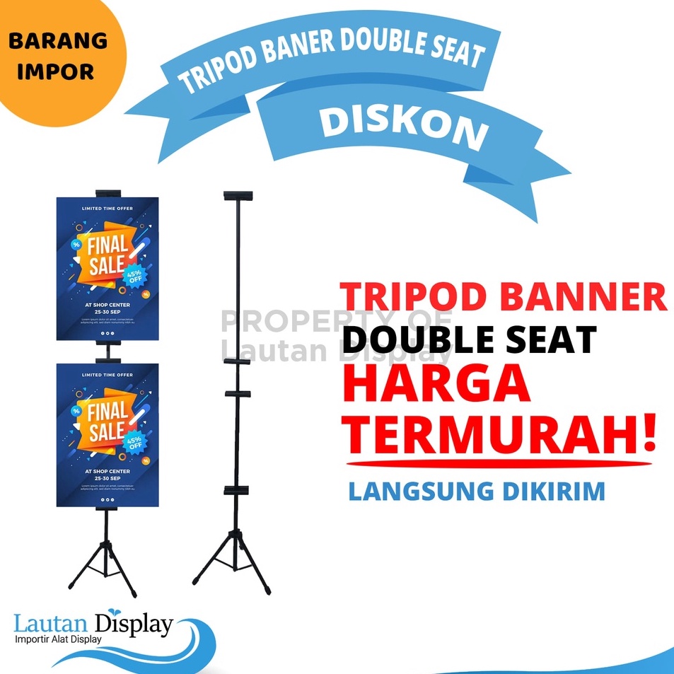 Jual Tripod Stand Banner 4 Sisi Doubble Seat Stand Banner Atas Bawah ...