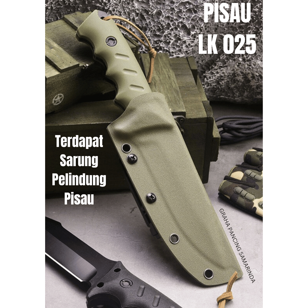 Jual PISAU MILITER HIJAU ARMY LK025, UNTUK CAMPING, MANCING, HIKING ...