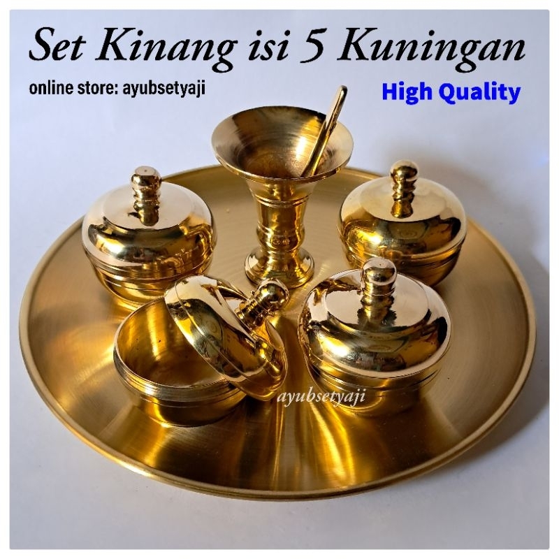 Jual Alat Tumbuk Sirih Set cocoh Kinang isi 5 KUNINGAN Kinangan BRASS ...