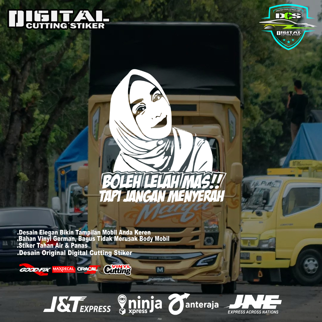 Jual Stiker kata kata kaca boleh lelah mas tapi jangan menyerah kaca ...