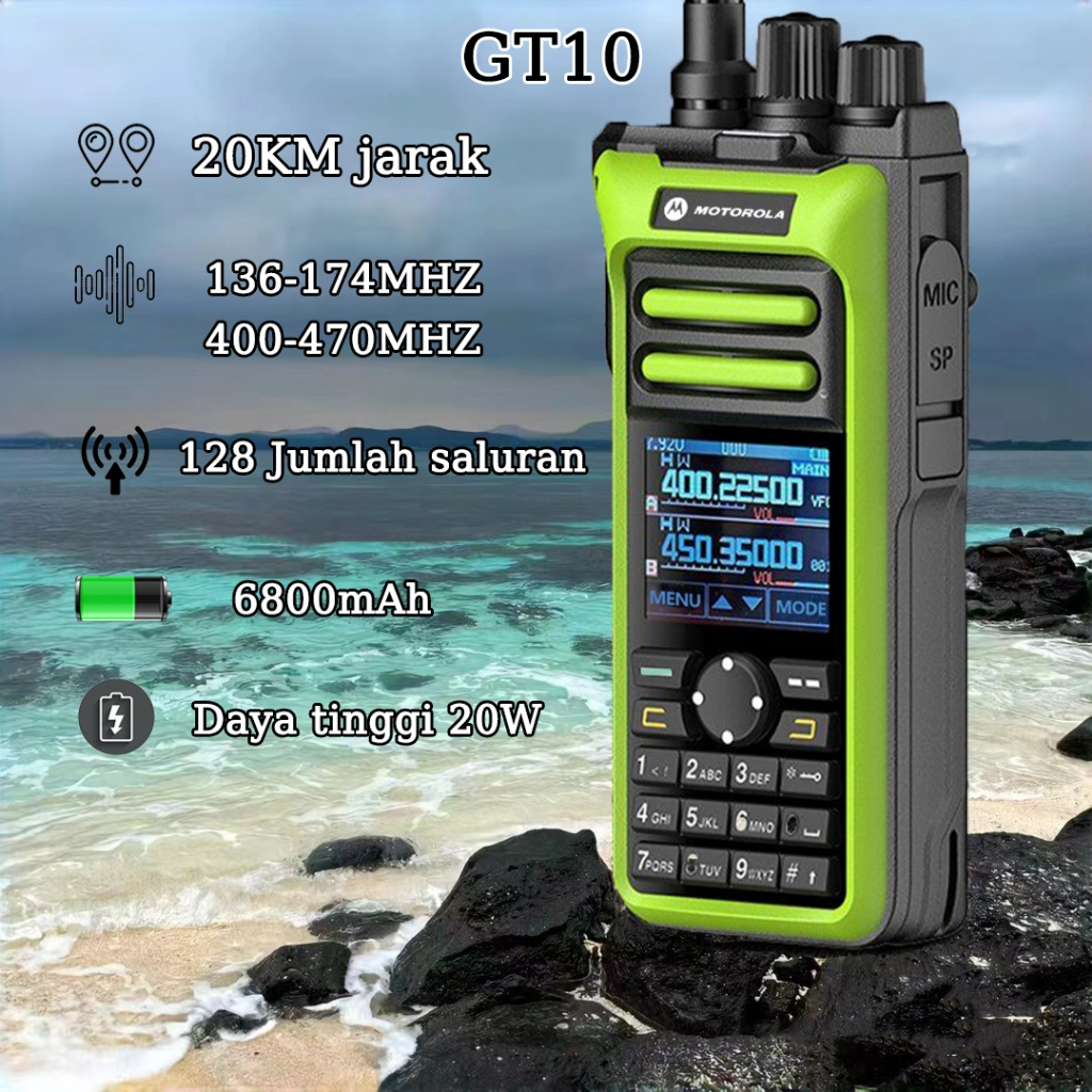 Jual HT MOTOROLA Walkie-Talkie Daya tinggi 20 watt Radio dua arah Jangkauan 25KM FM/AM Pengisian ...