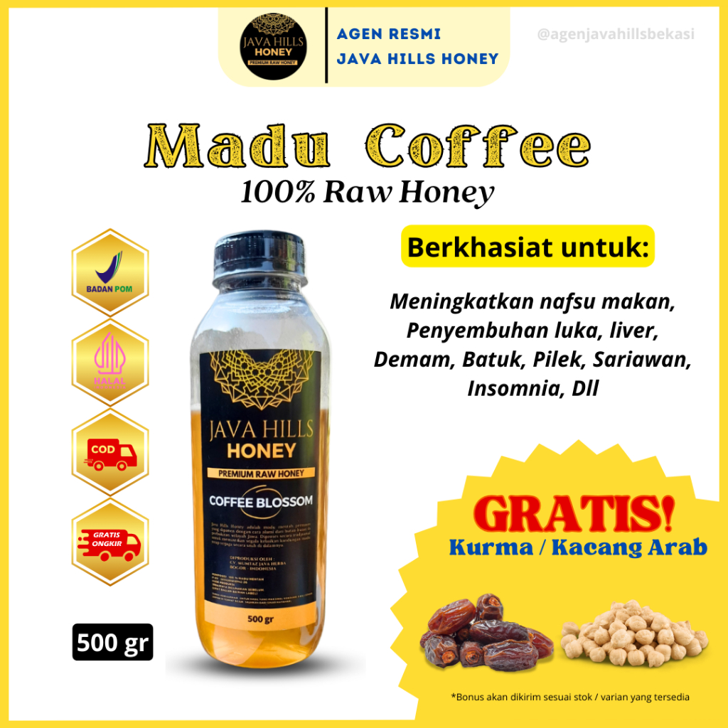 Jual 500 Gr Madu Coffee 100% Dari Nektar Pohon Kopi Madu Murni dan Asli ...