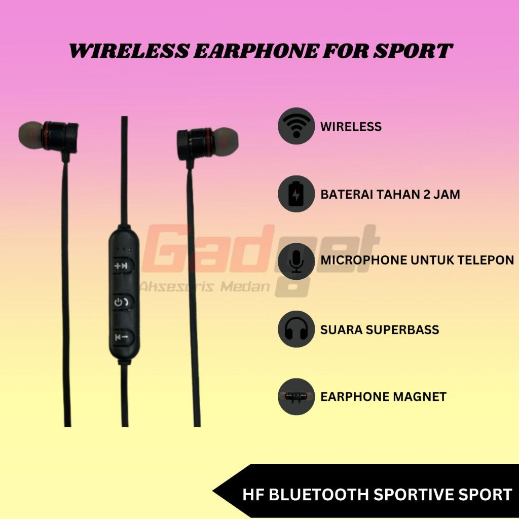 Jual Ready!! Headset Bluetooth Sport Magnet/Headset Olahraga Gowes ...