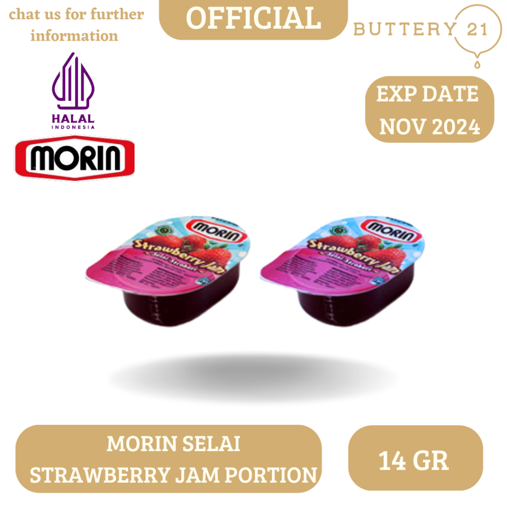 Jual MORIN STRAWBERRY JAM PORTION 14 GR / SELAI MORIN STRAWBERRY ...