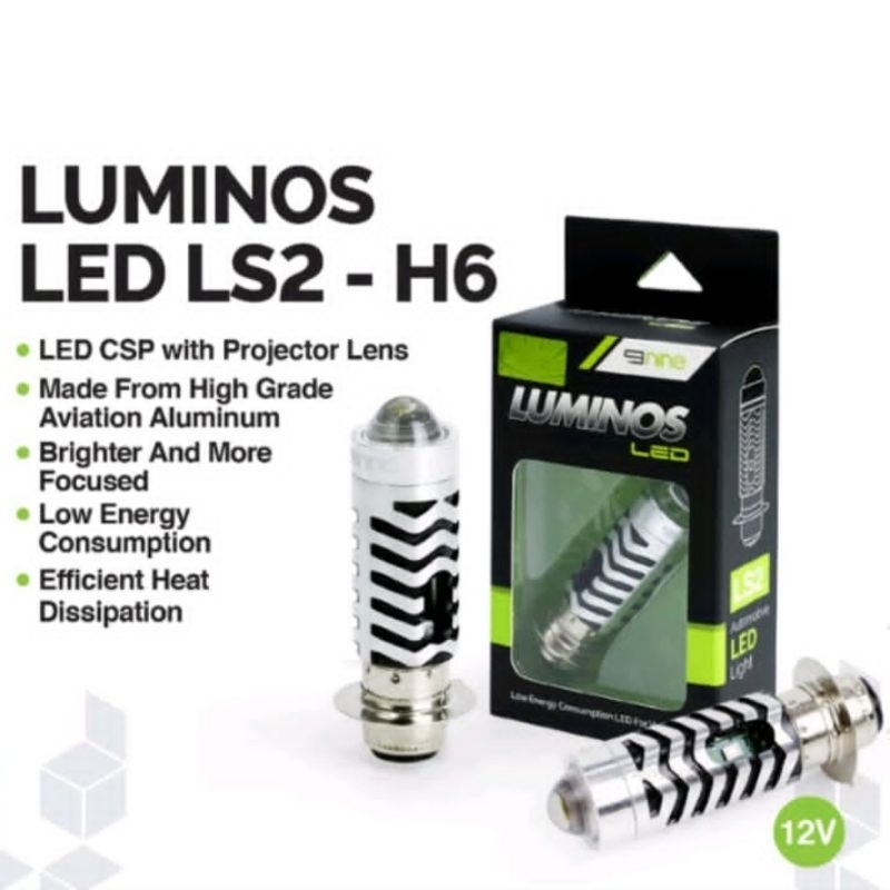 Jual ORIGINAL LUMINOS LAMPU DEPAN MOTOR LED H6 LS2 PUTIH KUNING (HI/LO ...