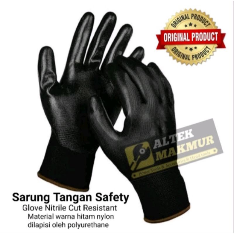Jual sarung tangan safety hitam | Shopee Indonesia