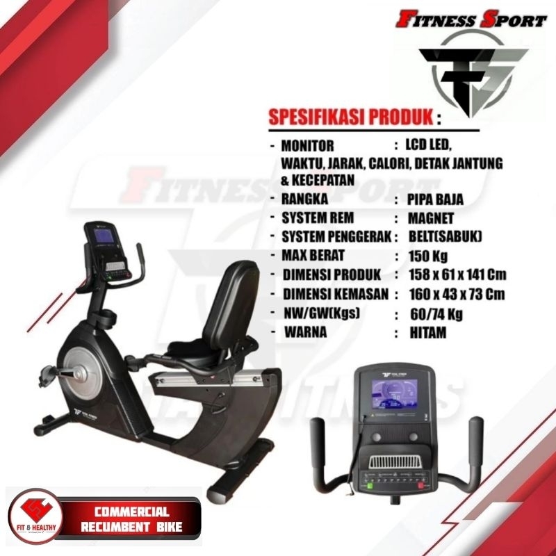 Jual Alat Fitness Recumbent Bike Commercial Total Fitness Alat Olahraga ...