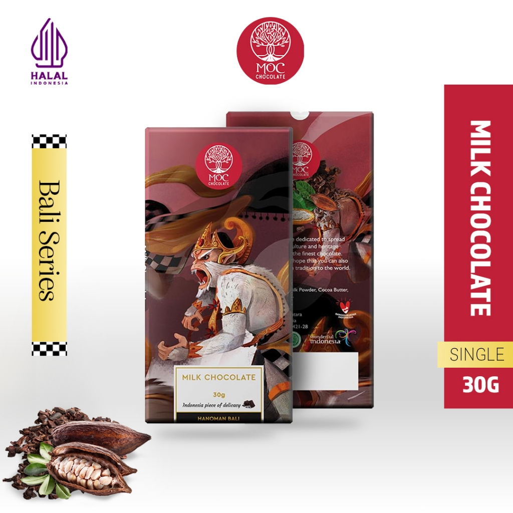 Jual MOC Chocolate - Bali Series Milk Chocolate 30g - Halal - Chocolate ...
