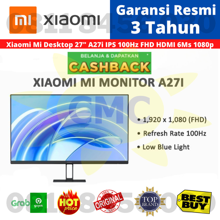 Jual Monitor 27 inch Xiaomi Mi Monitor 27" A27i 100Hz FHD IPS 6Ms ...