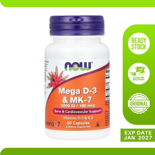 Jual Suplemen Vitamin Mega D3 D 3 dan MK7 MK 7 5000iu 180mcg 60 ...