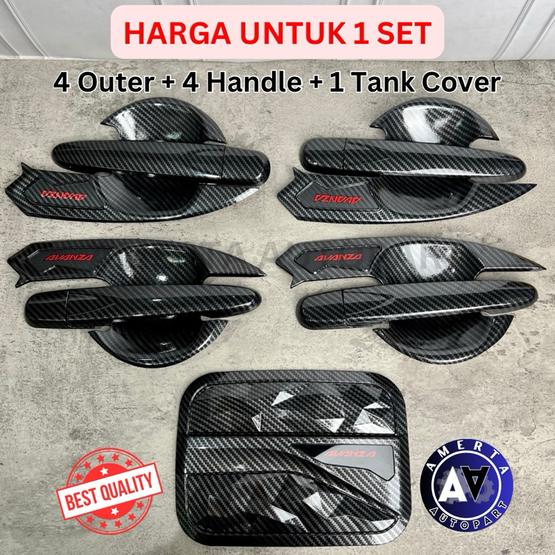 Jual Paket Outer Handle Tank Cover Avanza Xenia 2012-2021 Carbon Doff (HARGA UNTUK 1 SET ...