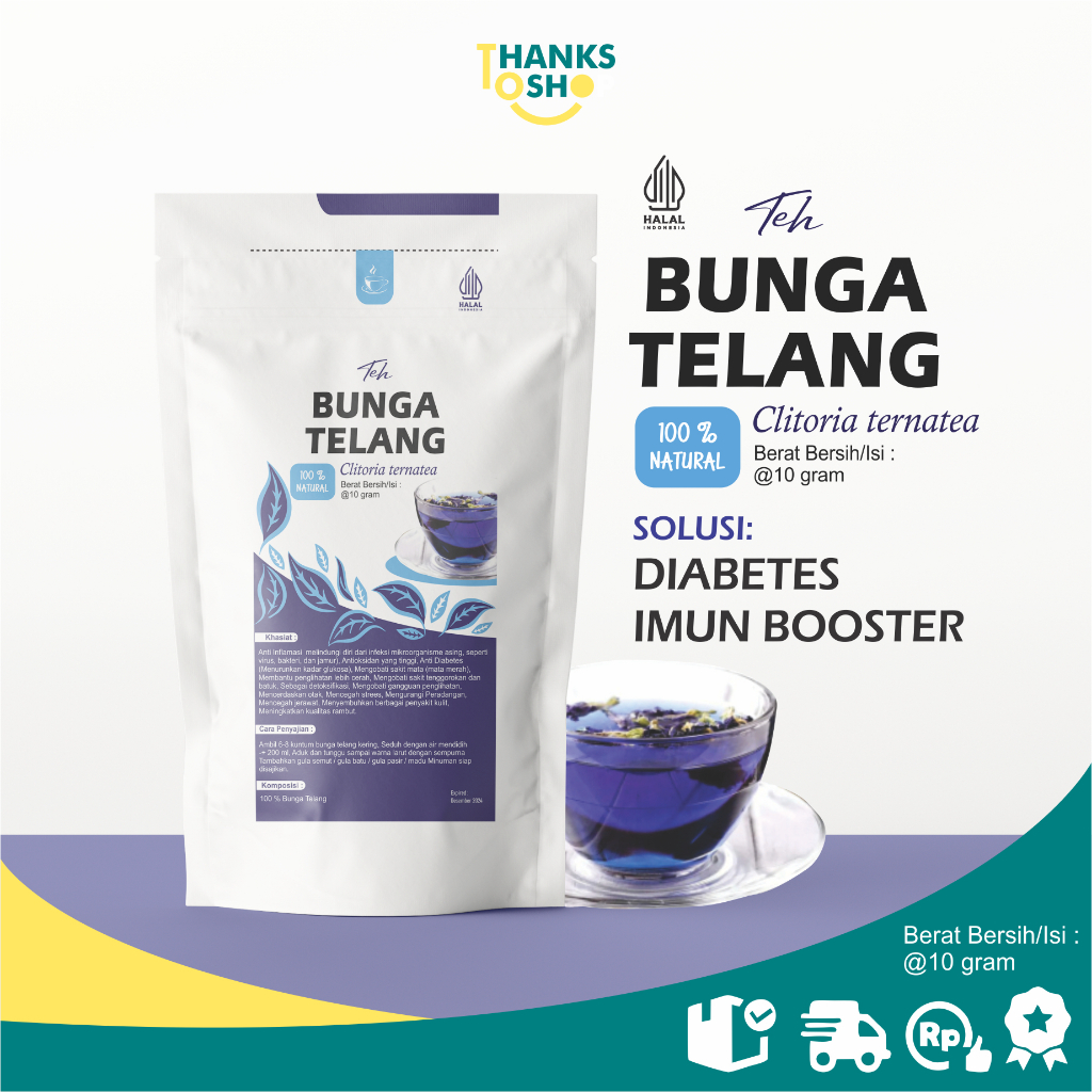 Jual BUNGA TELANG KERING / BUNGA TELANG / TEH BUNGA TELANG / TEH TELANG ...