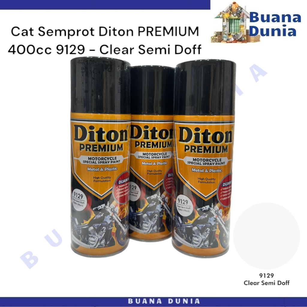 Jual Pilox DITON PREMIUM 400cc | 9129 Clear Semi Doff 400ml | Pilok Cat ...