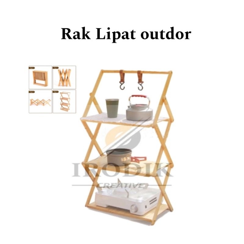 Jual Rak Lipat storage fold rack. bahan full kayu berkualitas. camping ...