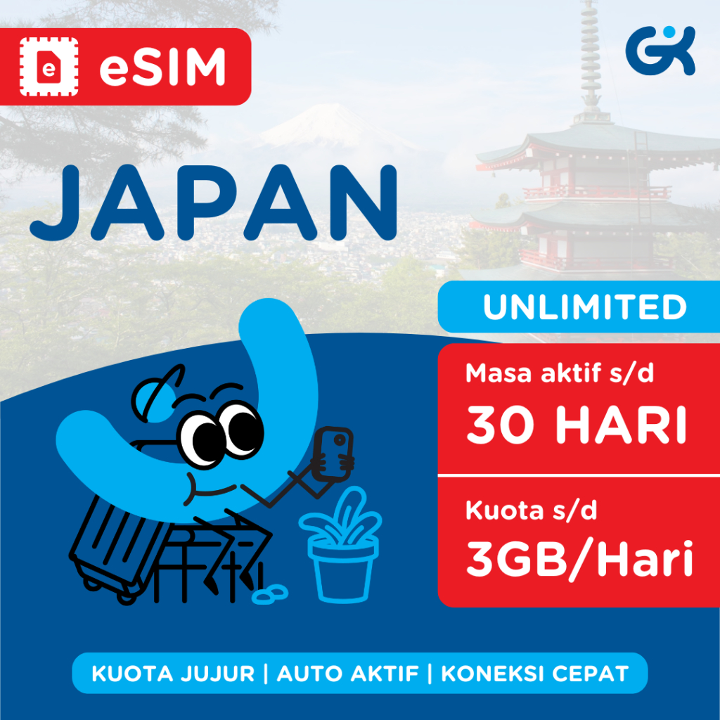 Jual eSIM Japan Unlimited | Travel Sim Jepang Global Komunika | Shopee ...