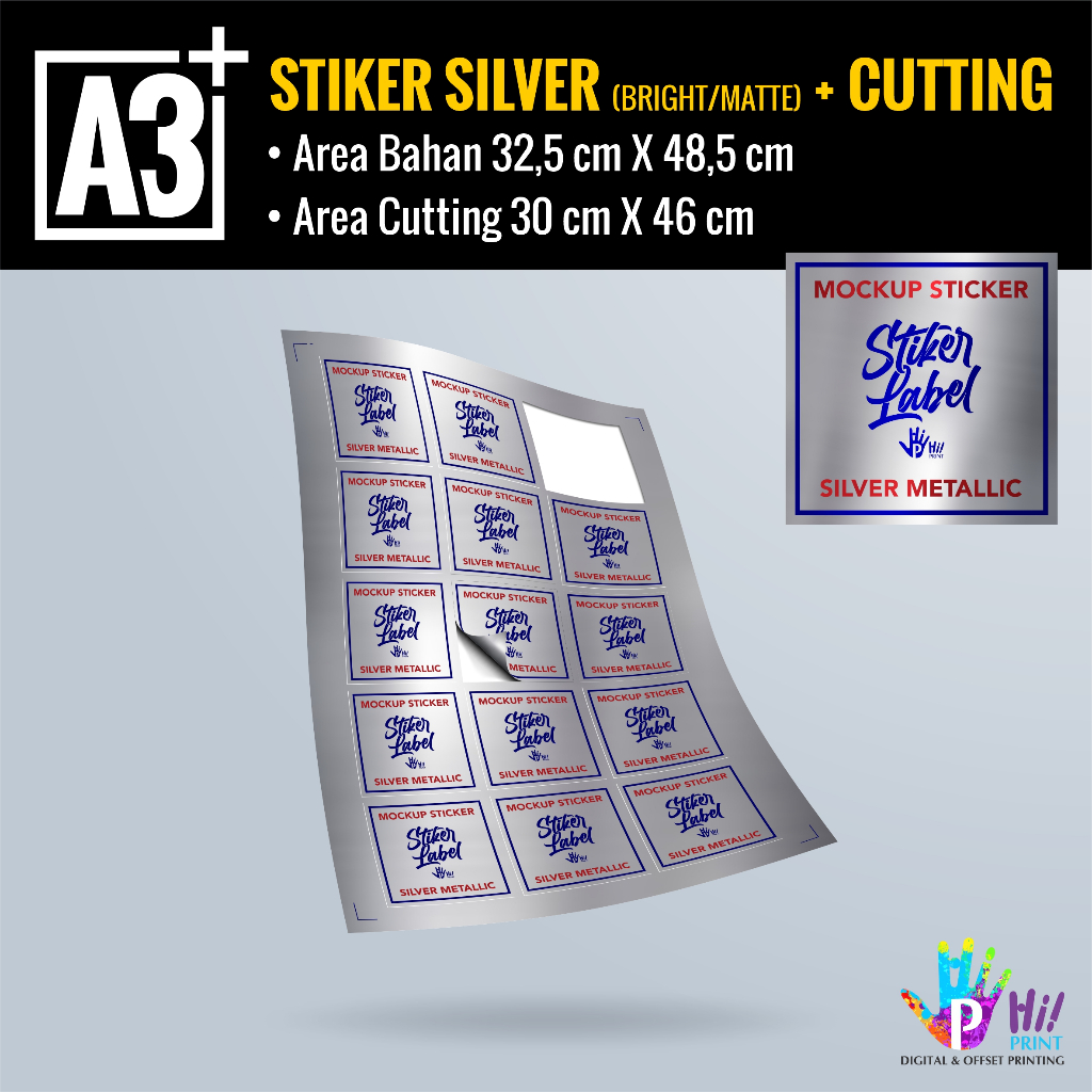 Jual Cetak Stiker / Print Sticker Label Metallic Silver Gold A3+ & KISS ...