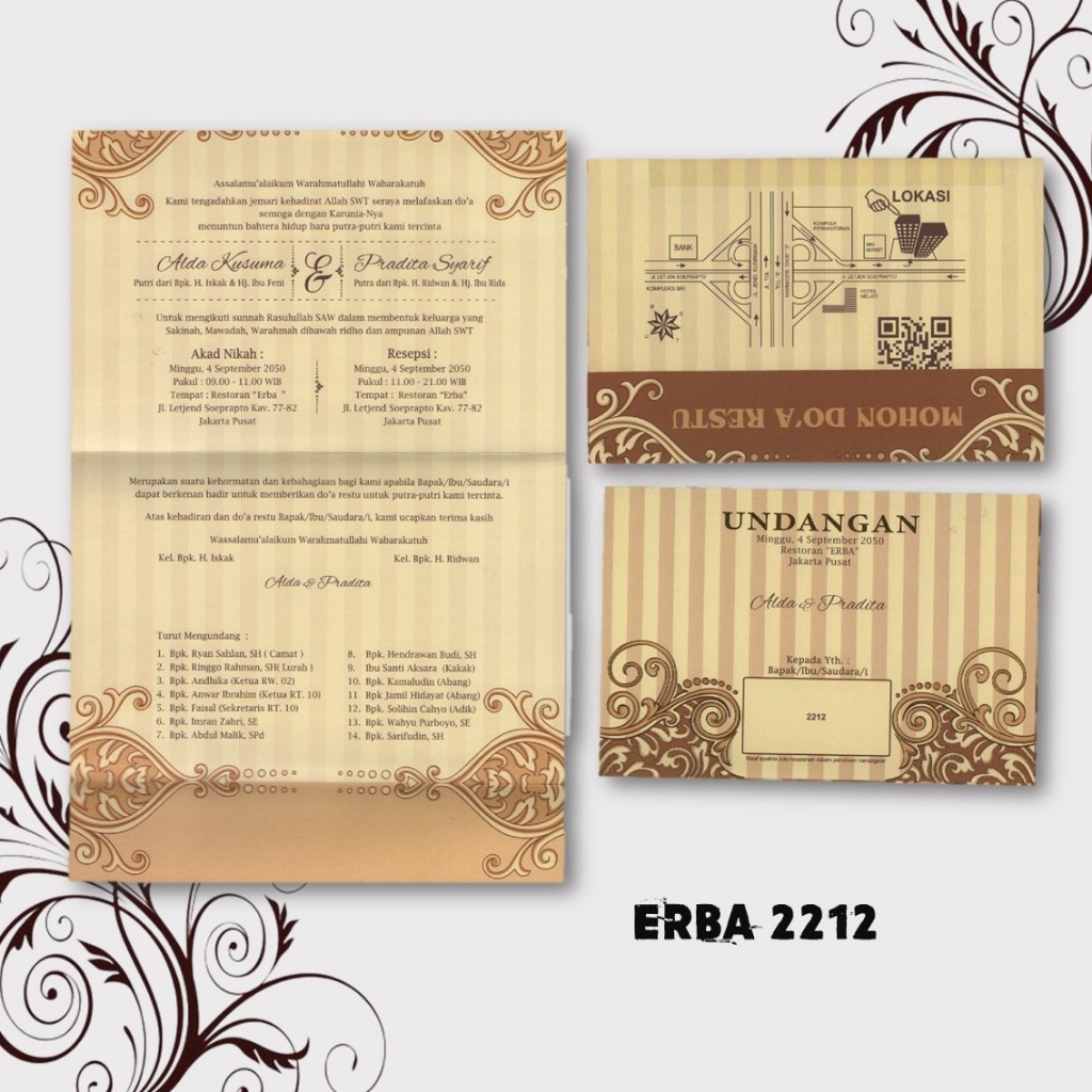 Jual ERBA 2212 Blangko Undangan KOSONGAN, Undangan Pernikahan Murah ...