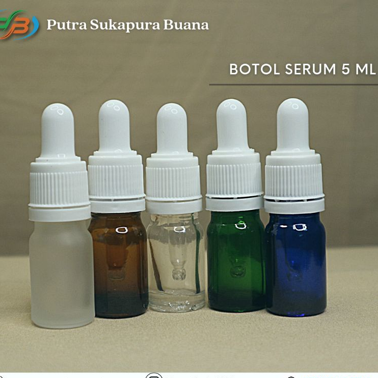 Jual Botol serum kaca pipet 5ml tebal/Botol pipet 5ml/Botol pipet/Botol ...