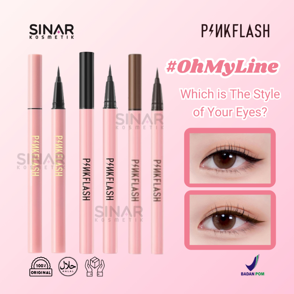 Jual Pinkflash OhMyLine Waterproof Easy Eyeliner Evenly Pigmented Long ...