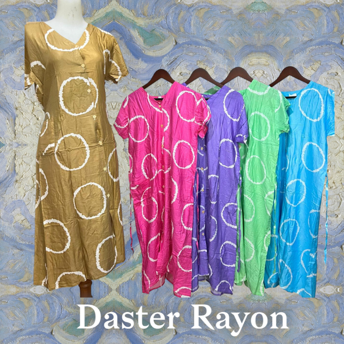 Jual Daster rayon santung lengan pendek ld 110 warna warni | Shopee ...
