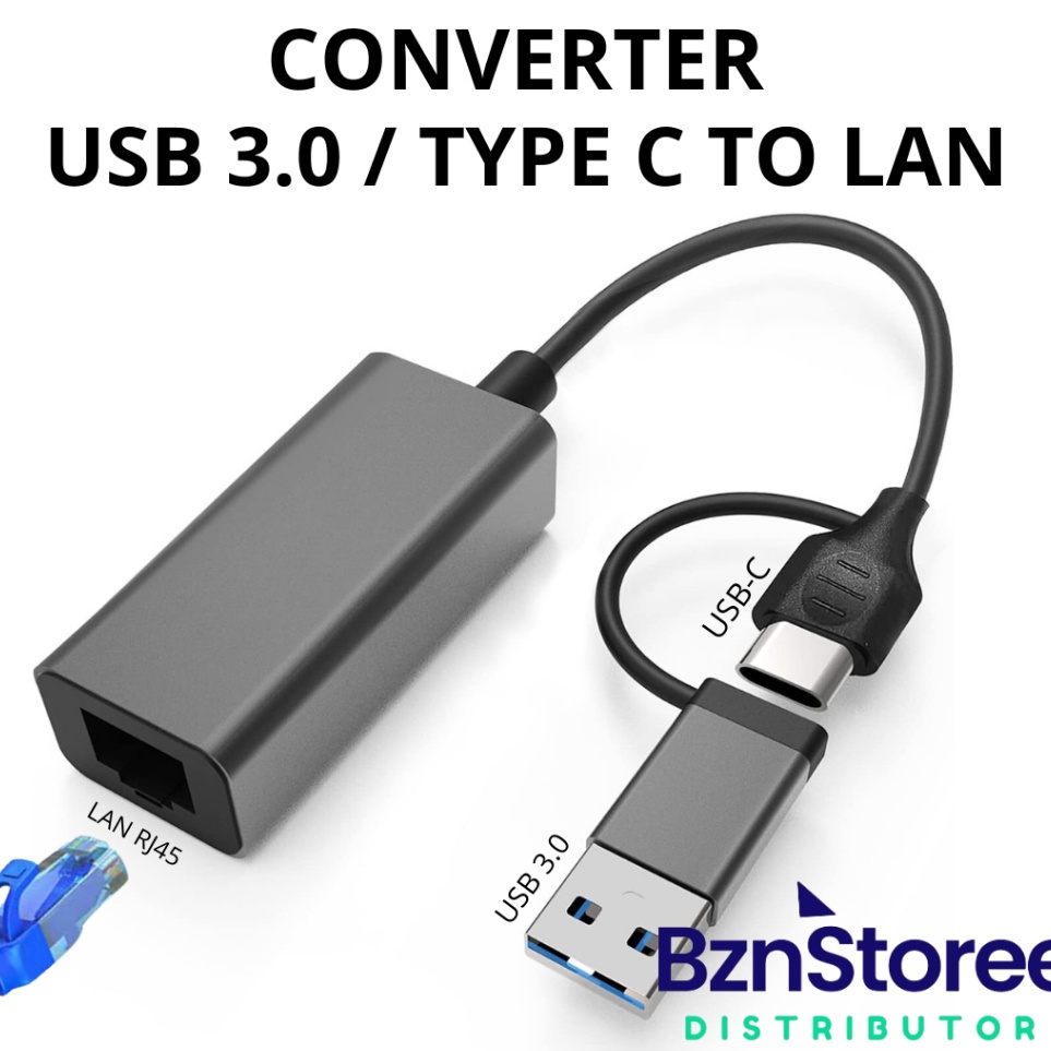 Jual Adapter Converter USB A 3 Type C to LAN Ethernet RJ45 Type C USB C ...
