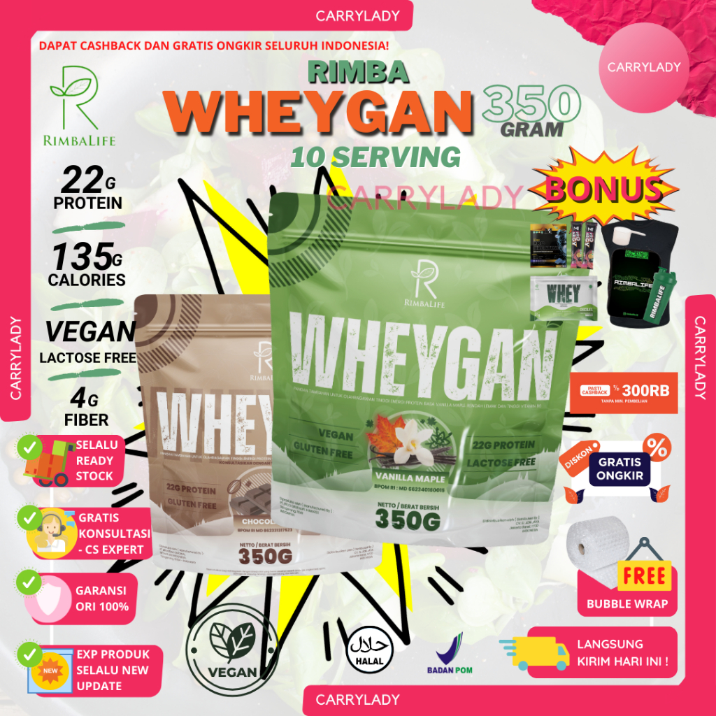 Jual RIMBALIFE Rimba WheyGan 350 Gram Whey Gan Vegan Pea Plant Protein ...