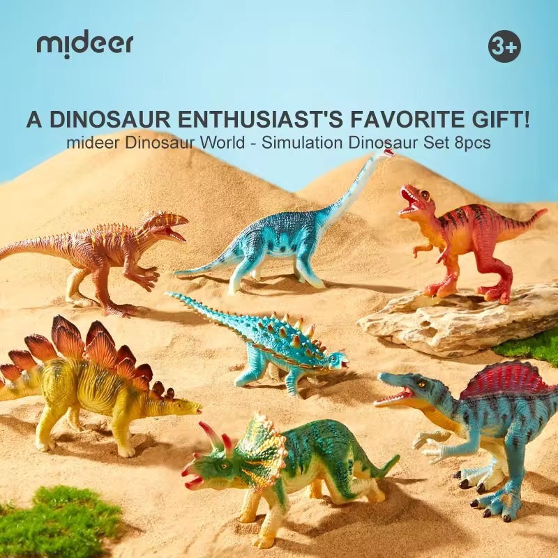 Jual Mideer Dinosaur World Action Figure Set 8pcs Mainan Edukasi Anak ...