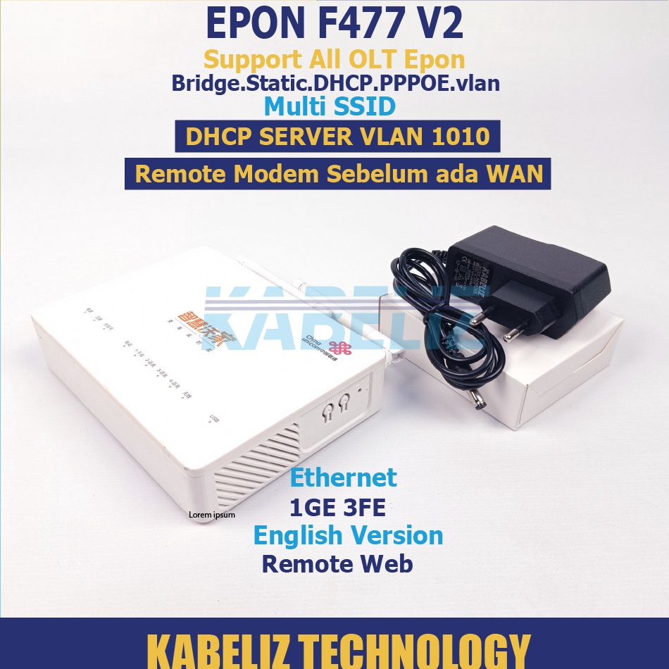 Jual KODE E22U ONU EPON ZTE F477 V2 MODEM WIFI ROUTER ZTE SUPPORT SEMUA ...