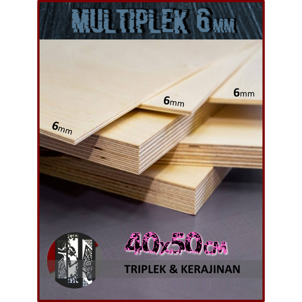 Jual Triplek 6mm 40x50 cm | Kualitas Premium Multiplek|Plywood 6 mm 40 ...