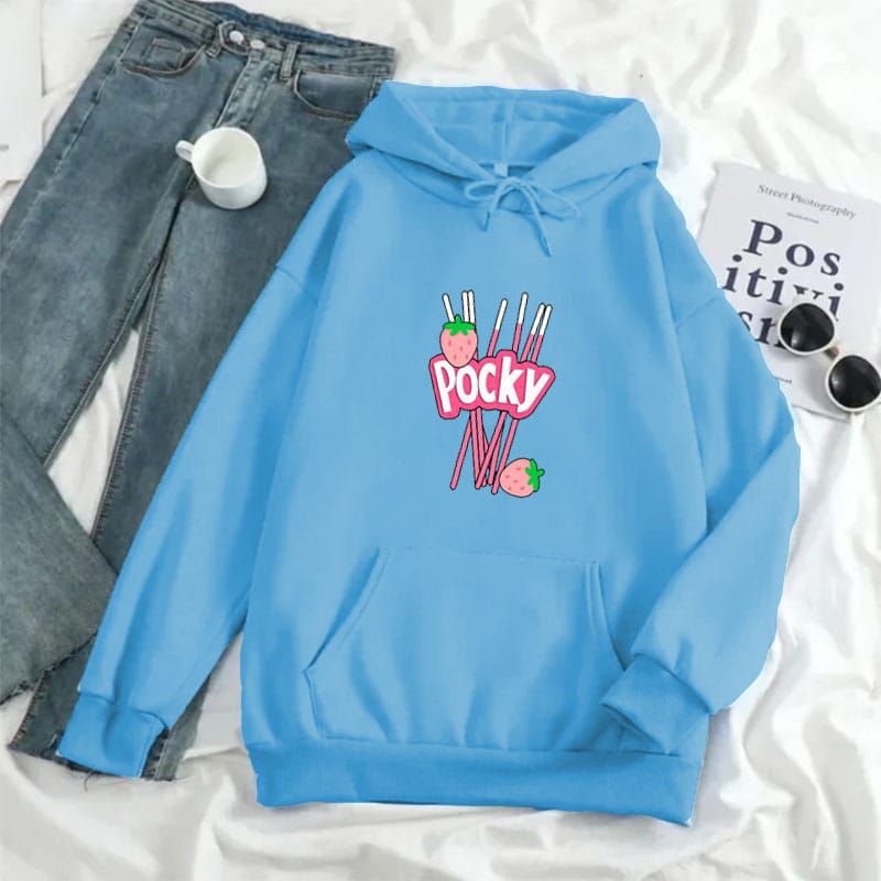 Jual Hoodie sweater cewek hudi hodie motif pocky size M-XXL | Shopee ...