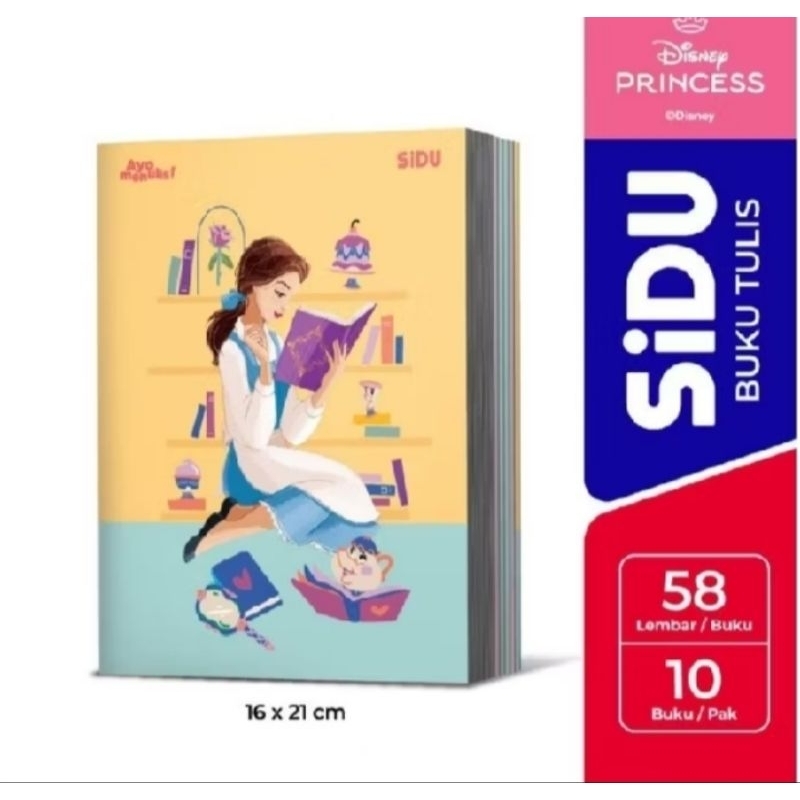Jual [JNA Stationery] Buku Tulis SiDu Disney Princess 58 lembar ( 1 pak ...