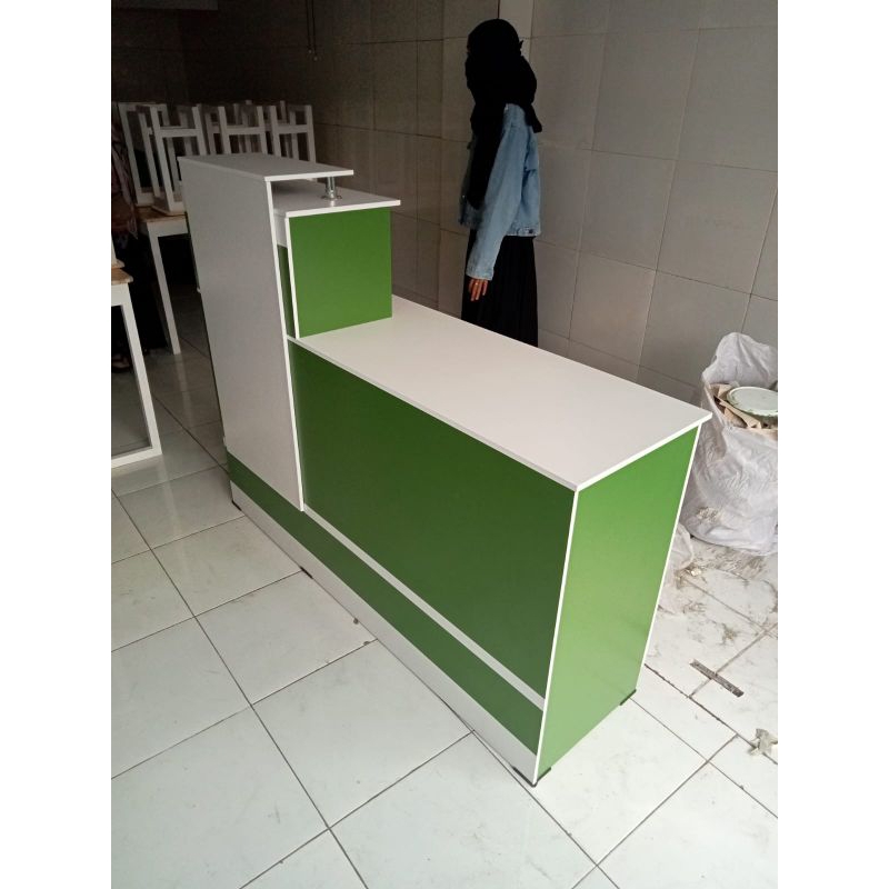 Jual MEJA KASIR MINIMALIS / MEJA KLINIK / MEJA LAUNDRY HIJAU UNDAK ...