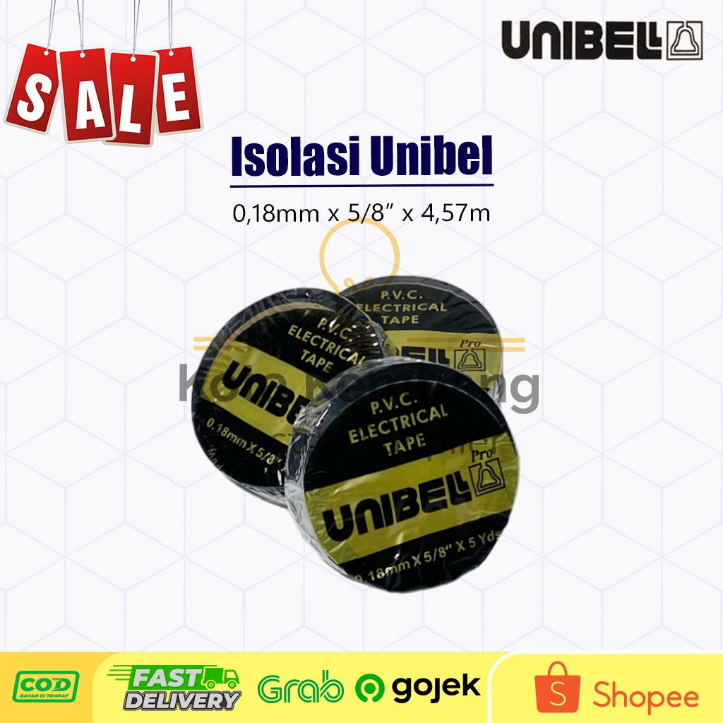 Jual ISOLASI HITAM UNIBEL / LAKBAN LISTRIK / ISOLASI LISTRIK PVC MURAH ...