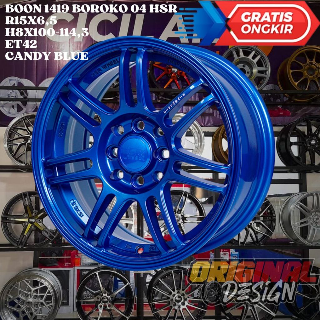 Jual Velg Mobil Ring 15 HSR BOON R15 LEBAR 6,5 LOBANG BAUT 4 ET42 CANDY ...