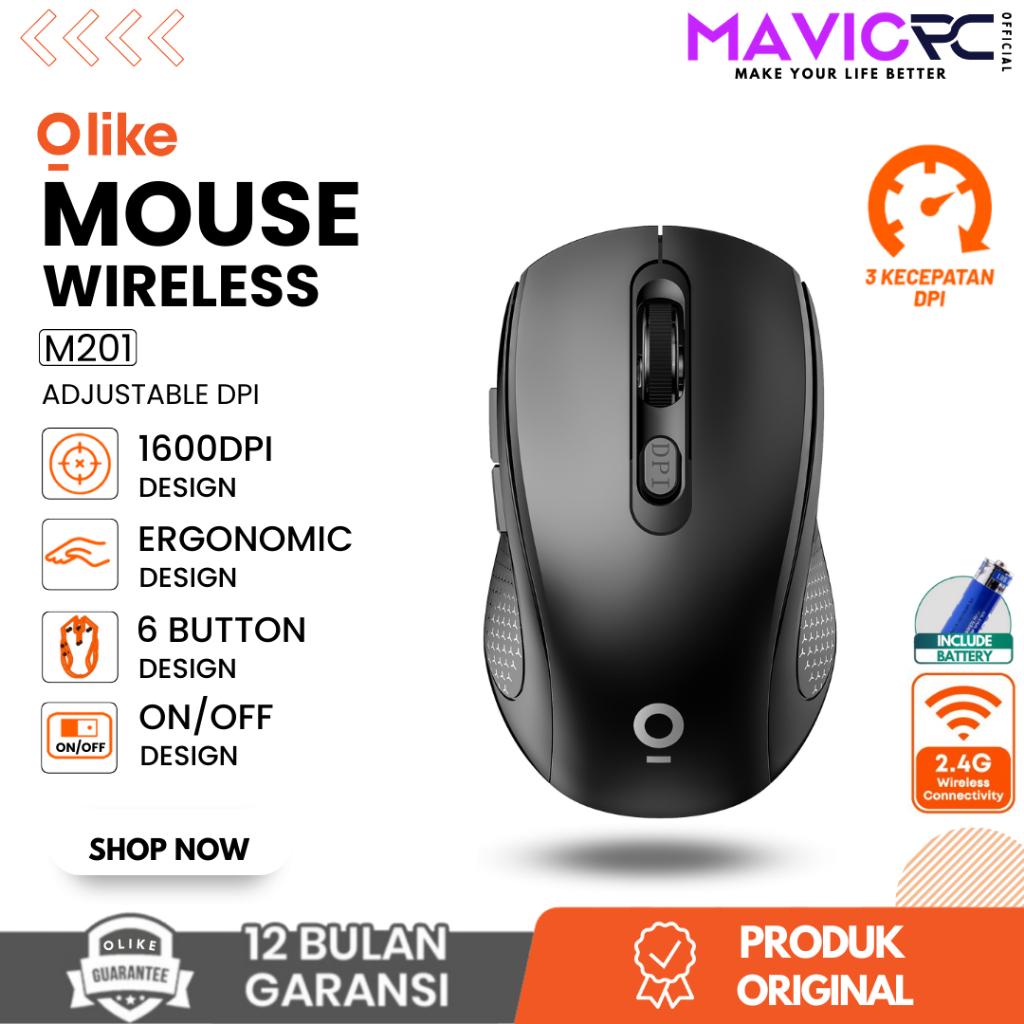 Jual ROBOT M210 Mouse Wireless 2.4G Optical USB Mouse Gaming 1600DPI ...