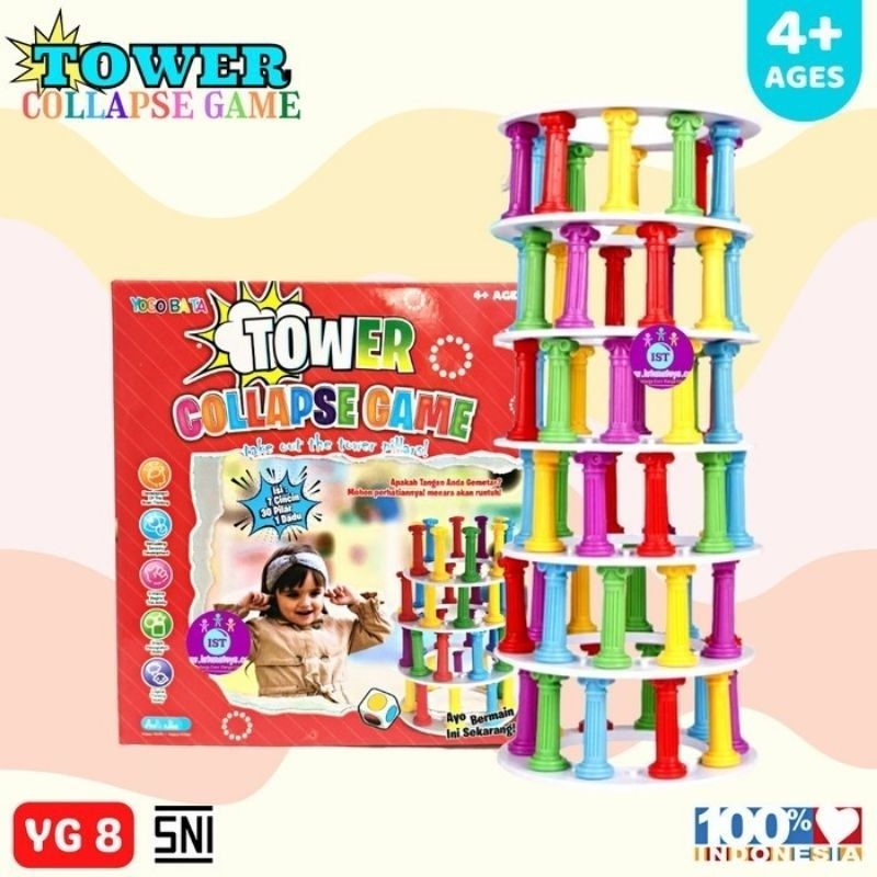 Jual Mainan Tower Collapse Game Edukatif - Menara Pilar Susun Family ...