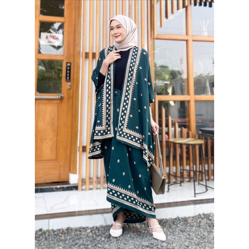 Jual SET KEBAYA MODERN OUTFIT KONDANGAN SIMPEL ONE SET BATIK OUTER ROK ...