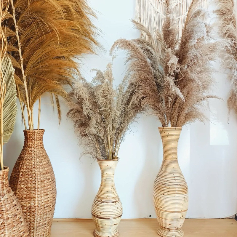 Jual Vas Rotan Natural Finishing Mengkilap / Guci Rattan Dekorasi ...